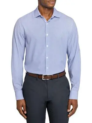 W.R.K Regular Fit Tile Print Performance Dress Shirt - White/purple