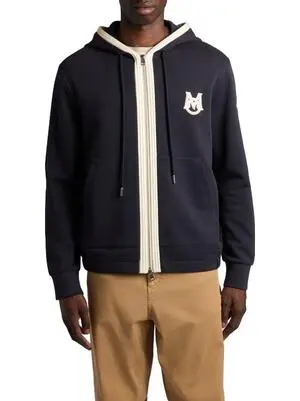 Moncler Cotton Zip-up Hoodie - Black