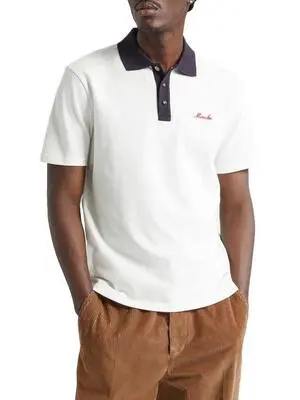 Moncler Logo Patch Cotton Piqué Polo - Silk White