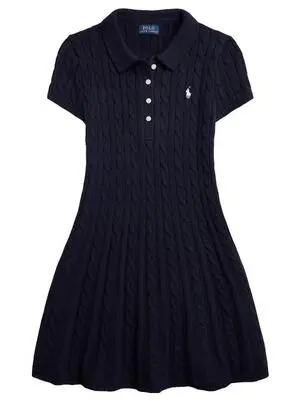 Polo Ralph Lauren Cotton Cable Knit Sweater Dress - Navy