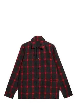 FORTELA Steck Wool Check Overshirt - Melange