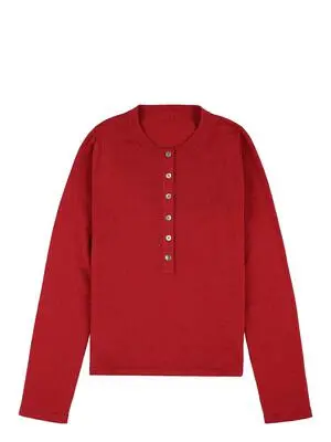 FORTELA Cashmere Serafino Jersey Shirt - Wine