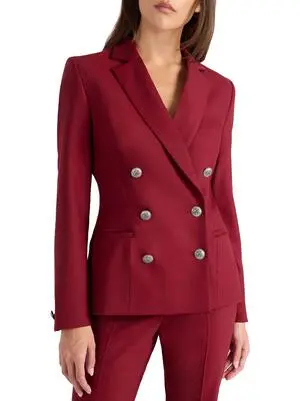 Santorelli Quinn Double-breasted Virgin Wool Jacket - Bordeaux