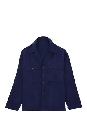 FORTELA Solomon Cotton Cerato Overshirt - Blue