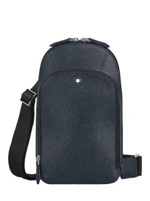 Montblanc Sartorial Convertible Leather Sling Bag - Tweed Blue