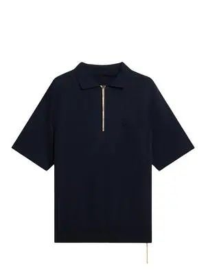 FORTELA Laight 3/4 Zip Short Sleeve Polo - Blue