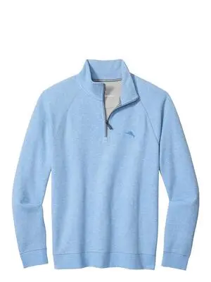 Tommy Bahama North Port Half Zip Pullover - Big Sky Blue Heather