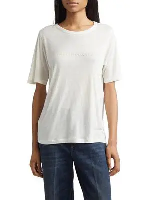 Stella McCartney Beaded Logo T-shirt - Cream