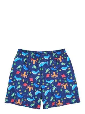 FLORENCE EISEMAN Under The Sea Print Swim Trunks - Navy/multi