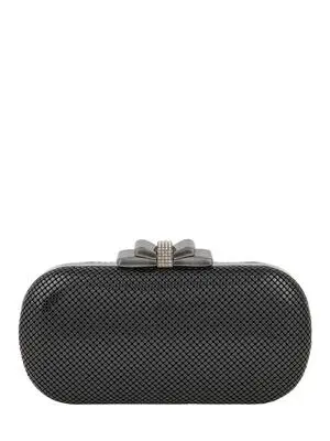 WHITING & DAVIS Marilyn Bow Minaudiere Black