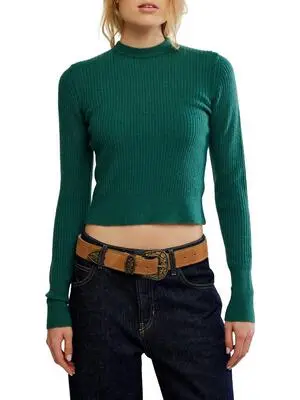 Free People Ever After Ribbed Knit Sweater - Rainforest