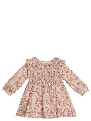 MABEL + HONEY Autumn Floral Long Sleeve Dress - Tan