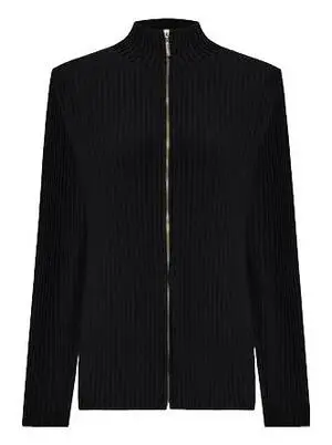 PCFG Knit Cardigan With Zip Detail - Black