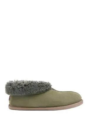 CELTIC & CO. Shearling Bootee Slippers - Black Olive