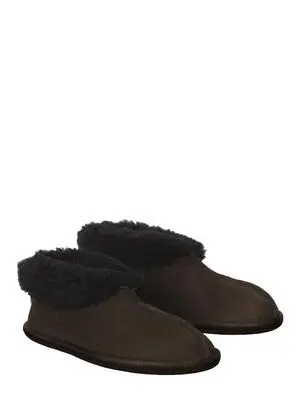 CELTIC & CO. Shearling Bootee Slippers Mocca