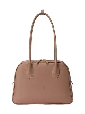 HYER GOODS Leather Autostrada Laptop Tote Bag - Taupe