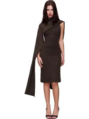 GUIZIO Hooded Knit Dress - Dark Olive