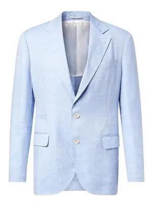 Brunello Cucinelli Linen And Wool Blazer - Blue