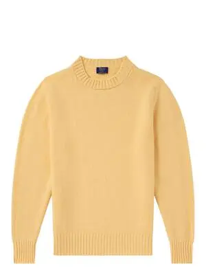 William Lockie Lambswool Crewneck Sweater - Yellow