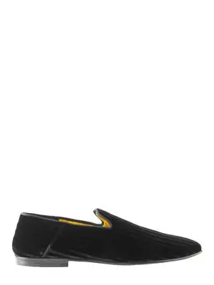 TOM FORD Striped Velvet Slippers - Black