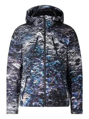 Aztech Mountain Printed Quilted Hooded Down Ski Jacket - Blue