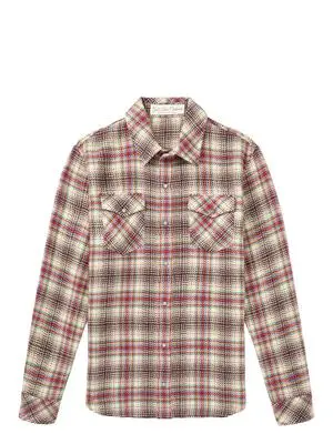 GOD'S TRUE CASHMERE Checked Cashmere Shirt - Brown
