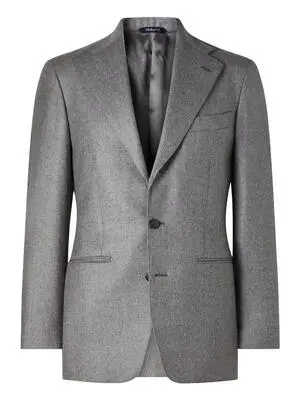SAMAN AMEL Wool Twill Suit Jacket - Gray