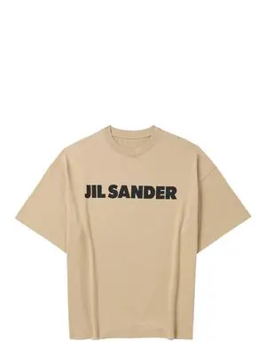 JIL SANDER Logo-print Cotton-jersey T-shirt - Neutrals