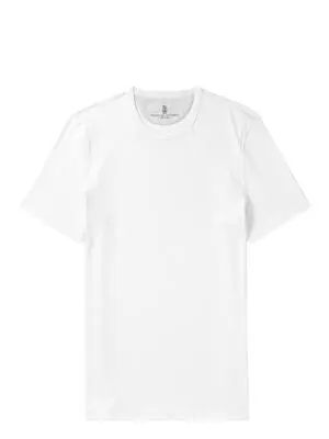 Brunello Cucinelli Ribbed Jersey T-shirt - White