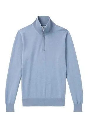 Brunello Cucinelli Cashmere Half-zip Sweater - Blue
