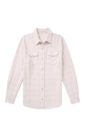 GOD'S TRUE CASHMERE Clarity Ombre Checked Cashmere Shirt - Neutrals