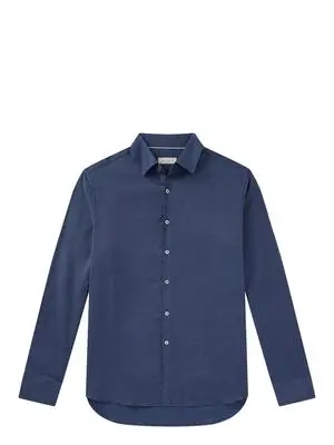 Canali Cotton And Cashmere-blend Shirt - Blue