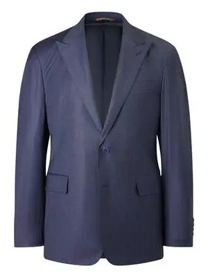 Canali Stretch-wool And Cashmere-blend Suit Jacket - Blue