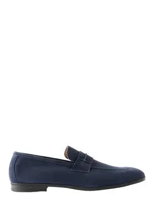 TOM FORD Sean Suede Penny Loafers - Blue