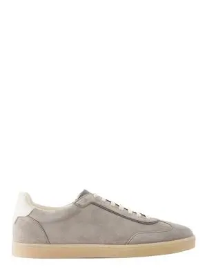 Brunello Cucinelli Coda Di Rondine Suede Sneakers Gray