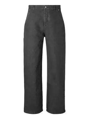 Loewe Straight-leg Cotton Trousers - Gray