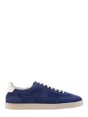 Brunello Cucinelli Coda Di Rondine Suede Sneakers - Blue