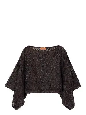 Missoni Mare Cropped Sequin-embellished Crochet-knit Top - Brown