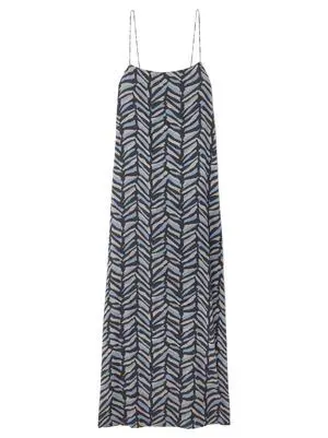 Matteau Printed Silk-voile Maxi Dress - Blue