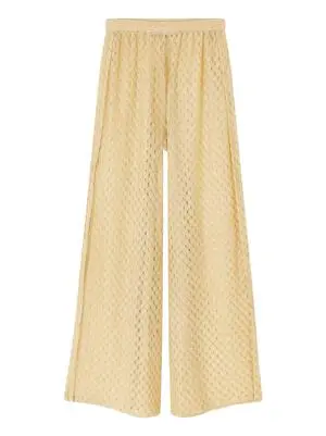 Missoni Mare Metallic Crochet-knit Wide-leg Pants - Gold