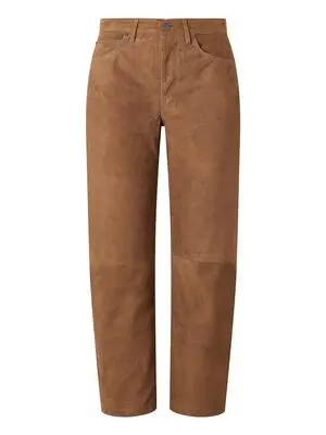 Citizens Of Humanity Miro Suede Barrel-leg Pants - Brown