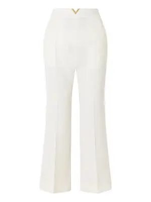 Valentino Garavani Embellished Wool Straight-leg Pants - Cream