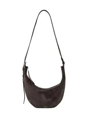 Khaite Augustina Small Suede Shoulder Bag Chocolate