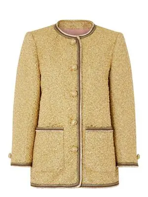 Valentino Garavani Metallic Cloqué-jacquard Jacket - Gold