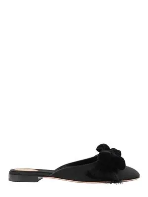 Valentino Garavani Reinette Bow-embellished Satin Mules - Black