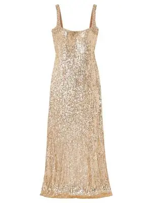Jenny Packham Lettie Crystal-embellished Gown - Gold