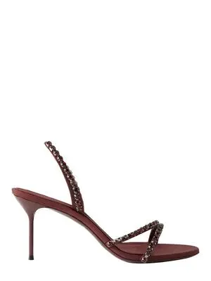 Paris Texas Lidia Crystal-embellished Slingback Sandals - Burgundy