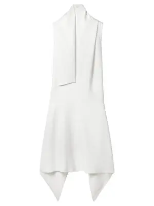 Khaite Loell Draped Duchesse-satin Midi Dress - White