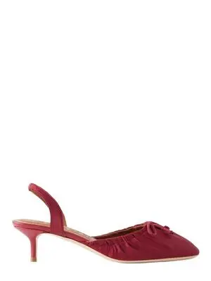 Staud Alba Satin Slingback Pumps - Burgundy