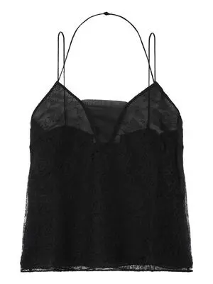 Veronica De Piante Mariana Lace And Silk-georgette Camisole - Black